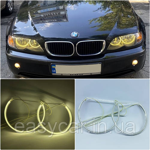 CCFL Ангельские глазки на BMW E46 без линз Желтые (ID#1254129586), цена: 699 ₴, купить на Prom.ua