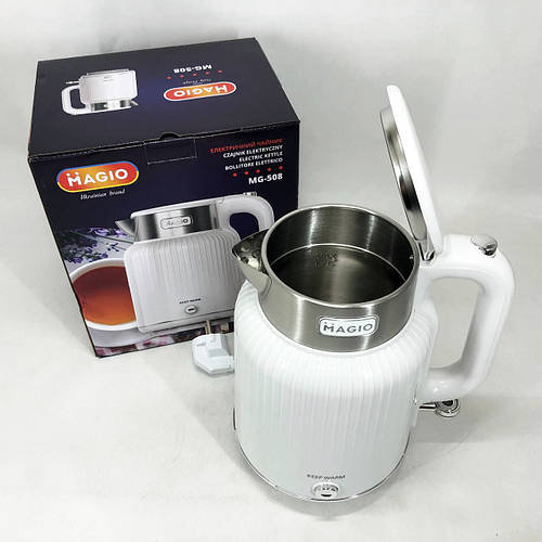 Чайник дисковый Magio MG-508 1250 Вт, Металлические электрические чайники, MH-495 Электрочайник ...