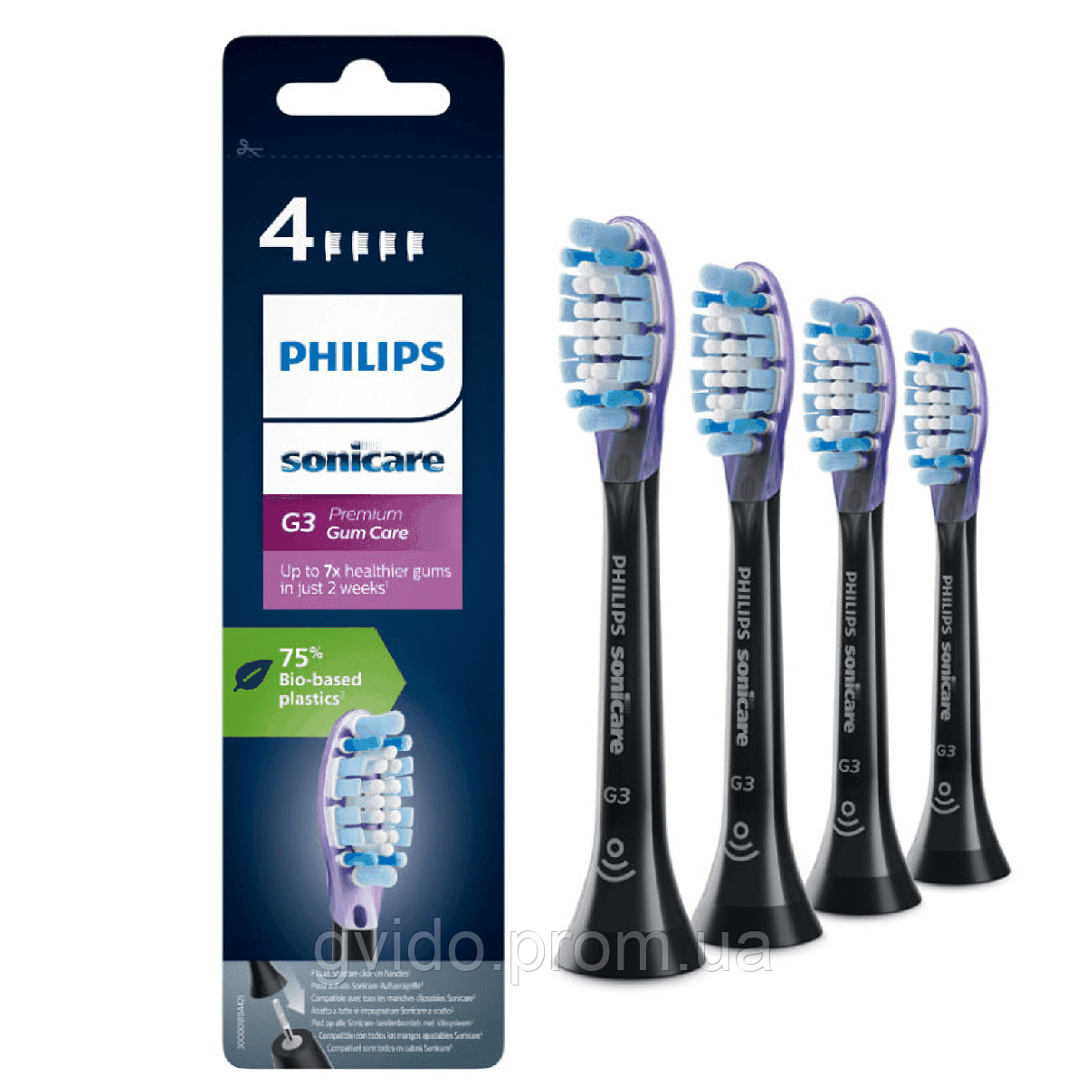 Насадки Philips Sonicare G3 Premium Gum Care HX9054 черные для звуковой ...