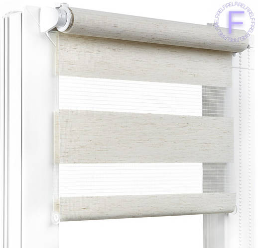 Фактурные Роллеты на окна день ночь Жалюзи день ночь 08 Молочно-бежевая ...