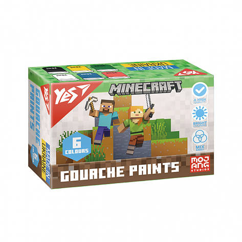 Гуашь YES Minecraft 6цв. 20мл. 230405 - купить по лучшей цене в Полтаве ...