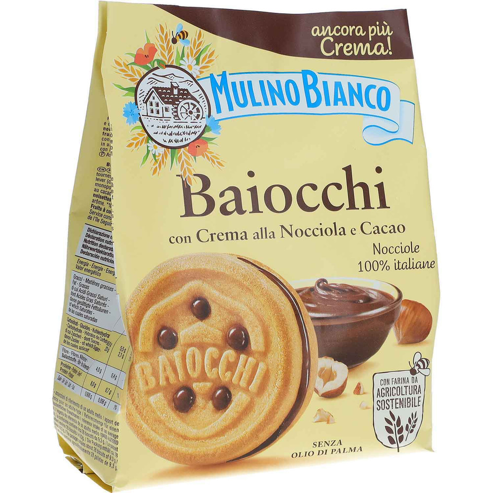 Mulino Bianco Baiocchi Печиво з шоколадно-горіховою начинкою 260g ...