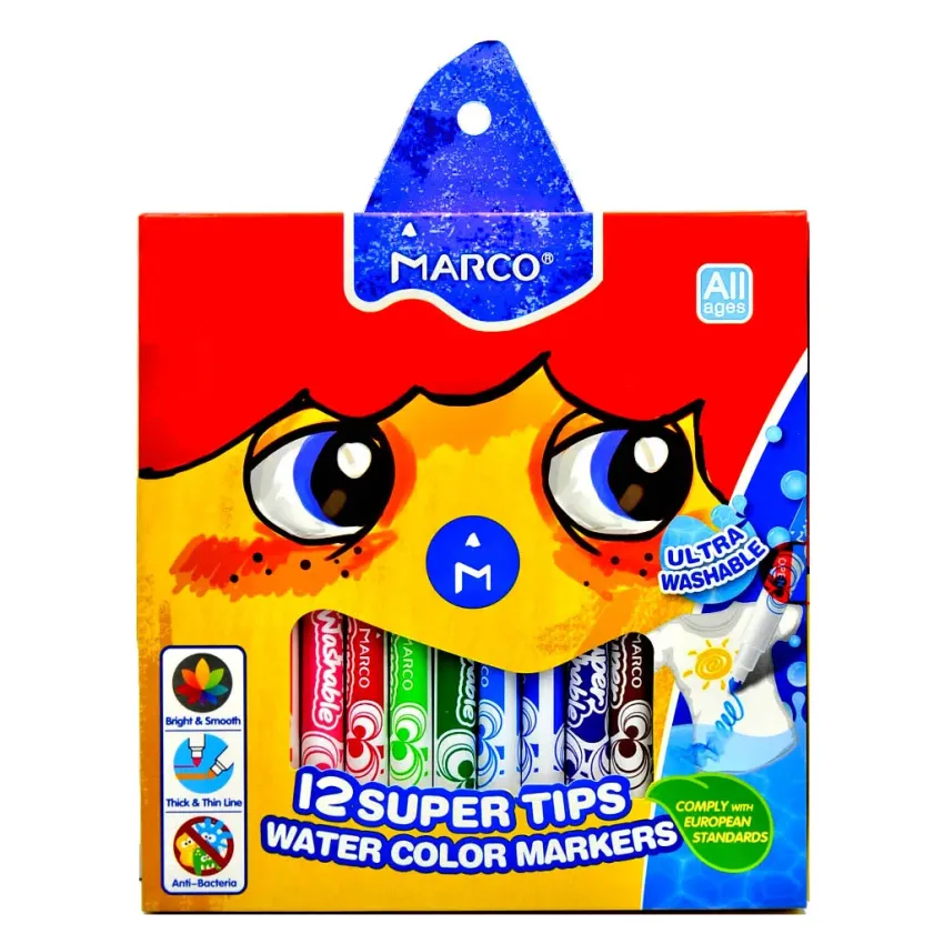 Фломастеры Marco Ultra Washable 12 цветов (ID#2349522845), цена: 104 ...