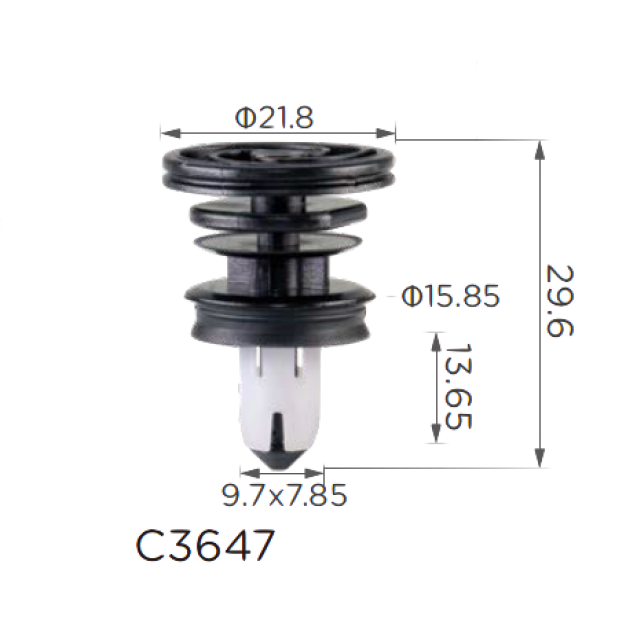 Кліпси C3647 обшивки Tesla 113514700B ( уп. 100 шт) (ID#2351271090 ...
