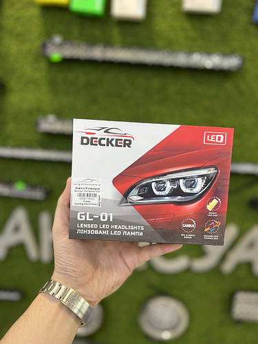 DECKER LED GL-01 PRO 6K H4 H/L 65watt Светодиодные LED лампы линзы Н4 с ...