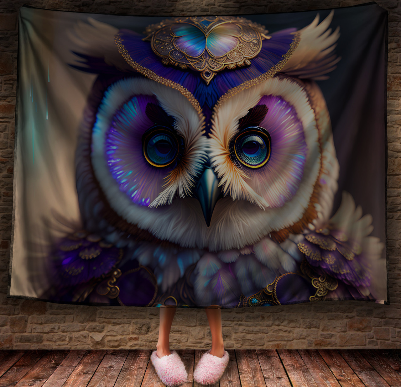 Плед с принтом сказочная сова с украшениями (ID#2351525317), цена: 1450 ...