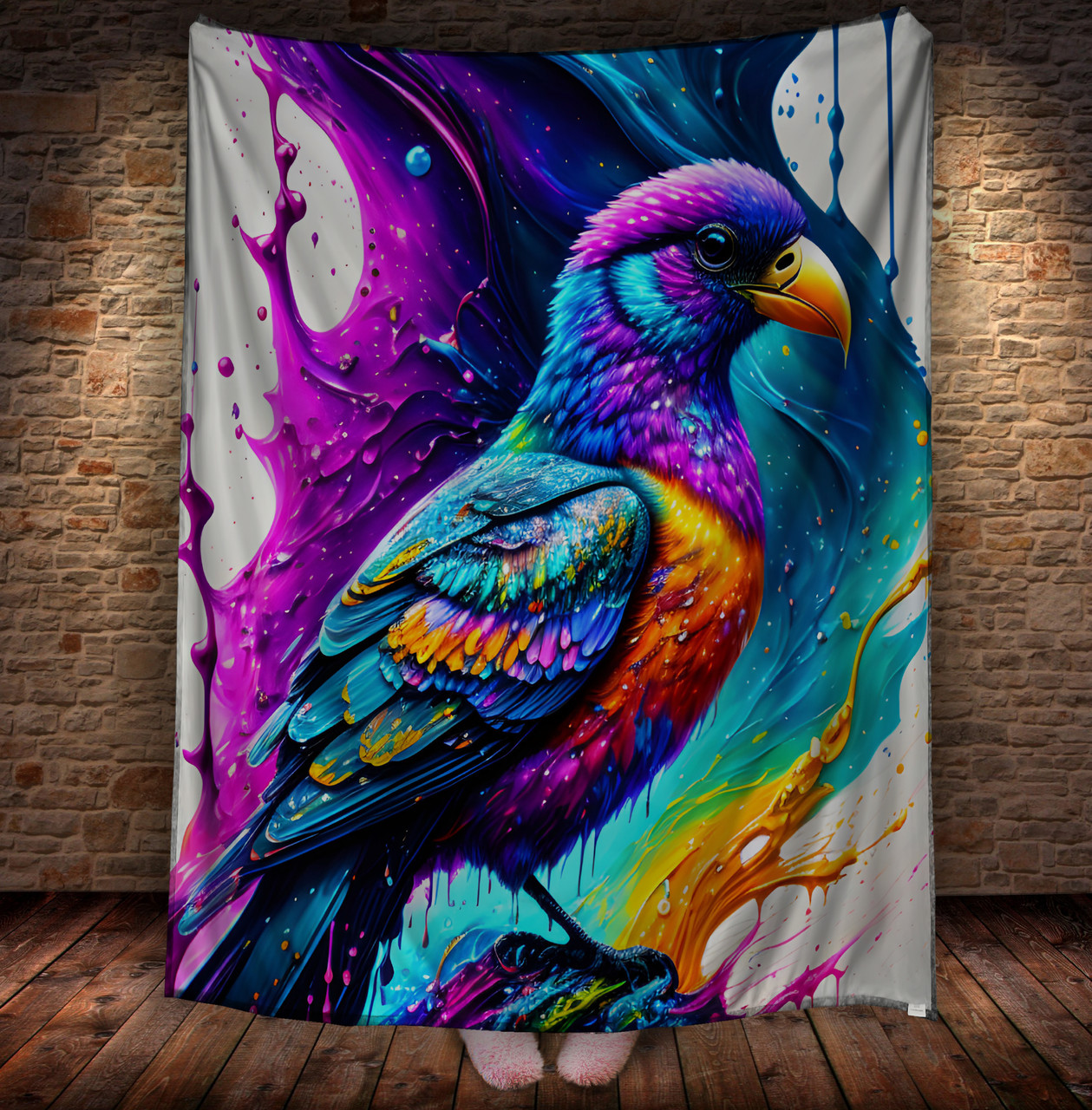 Плед с принтом цветная птица 652 (ID#2351525349), цена: 1450 ₴, купить ...