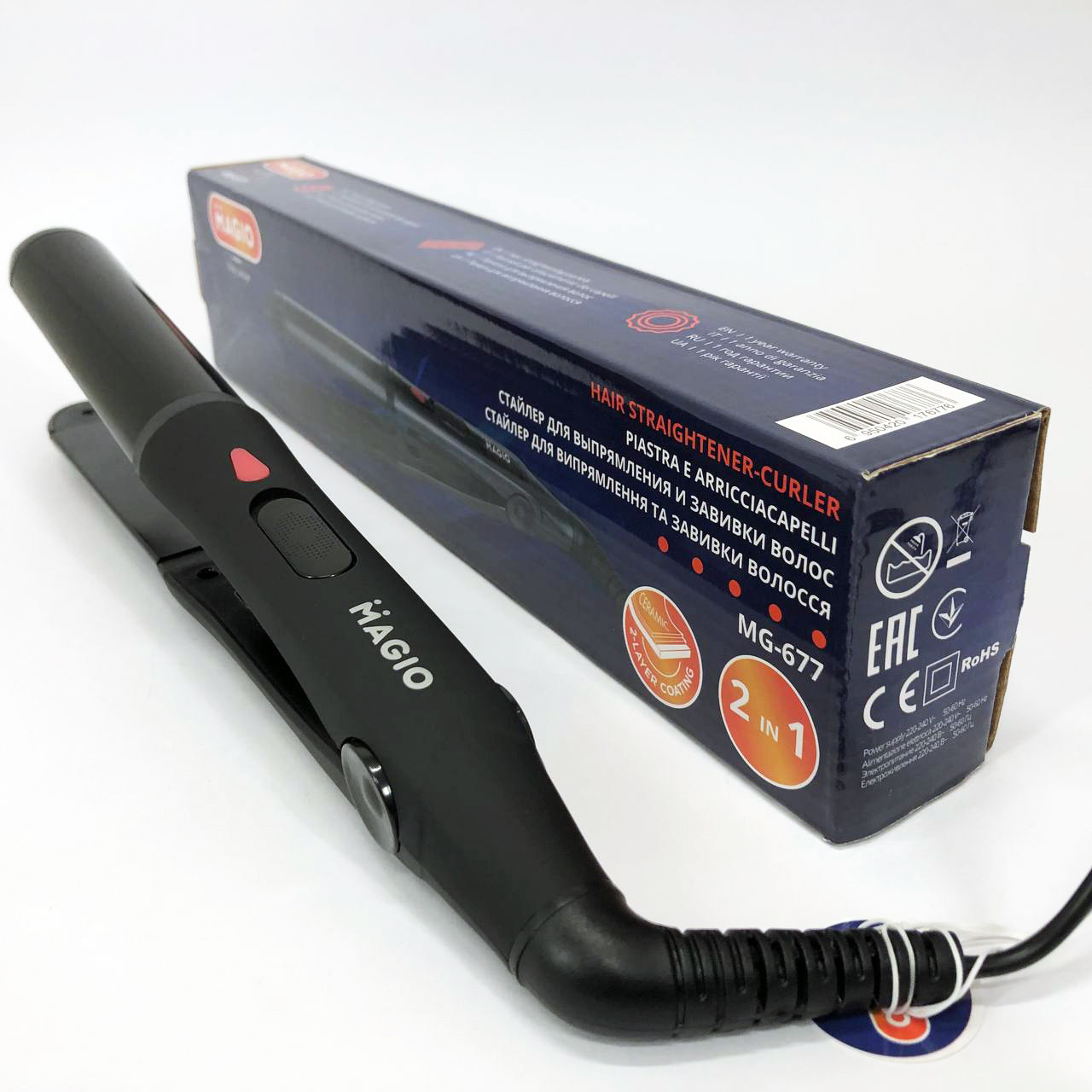 Эргономичный утюжок выпрямитель MAGIO MG-677 2в1, Плойка утюжок BC-446 гофре выпрямитель (ID ...