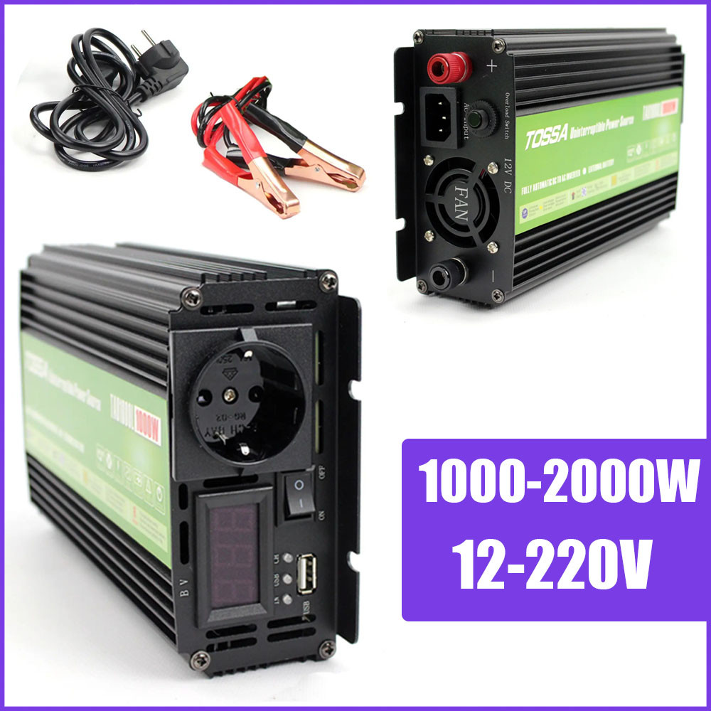 Преобразователь напряжения 1000w 12v-220v Tossa, Инвертор ups с модифицированной синусоидой (ID ...
