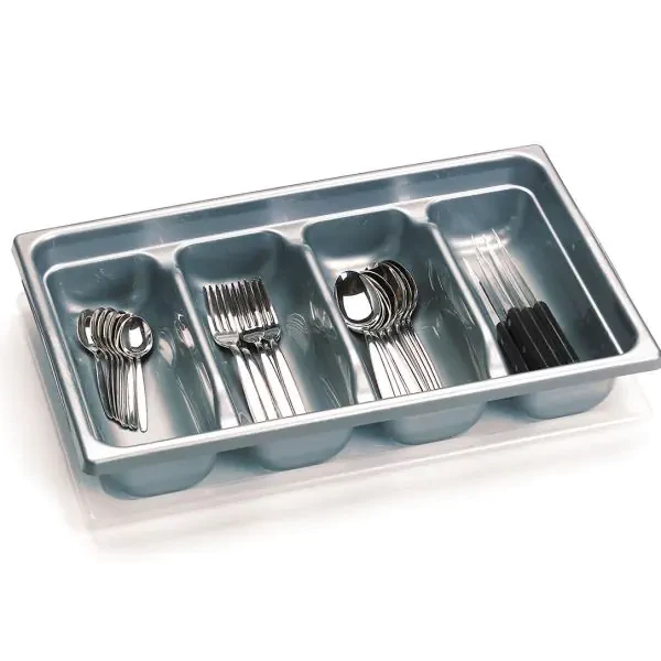 86 Gri Лоток для столових приборів на 4 відділи сірий Mobil Plastic продаж ціна у Житомирі