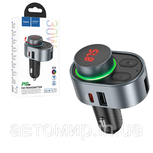 FM-трансмиттер модулятор HOCO E72 Alegria с быстрой зарядкой PD30W ...