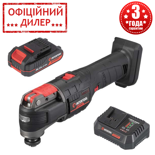 SET Реноватор аккумуляторный Intertool PAK WT-0369 + Зарядное WT-0345 + АКБ WT-0340 (20 В / 2 Ач ...