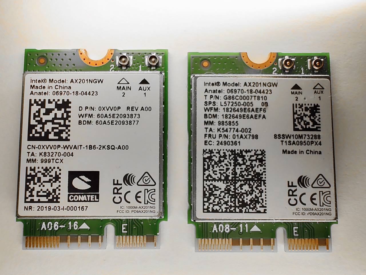 AX201NGW Wi-Fi модуль/ Wi-Fi 6 адаптер Intel Wireless AX201NGW 2.4G/5G ...