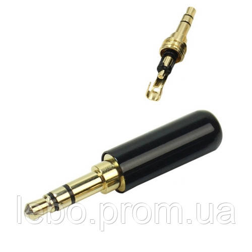 Штекер 3.5мм TRS mini-jack джек стерео 3pin металлический корпус lbo ...