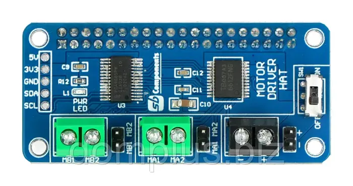 Драйвер двигателя HAT TB6612FNG - двухканальный драйвер для двигателей ...