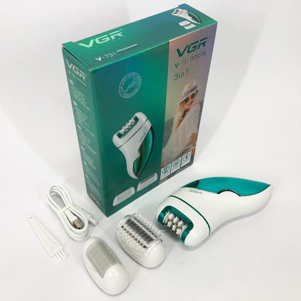 Эпилятор аккумуляторный для тела и ног женский 3 в 1 VGR V-731 домашний триммер для SO-100 ...