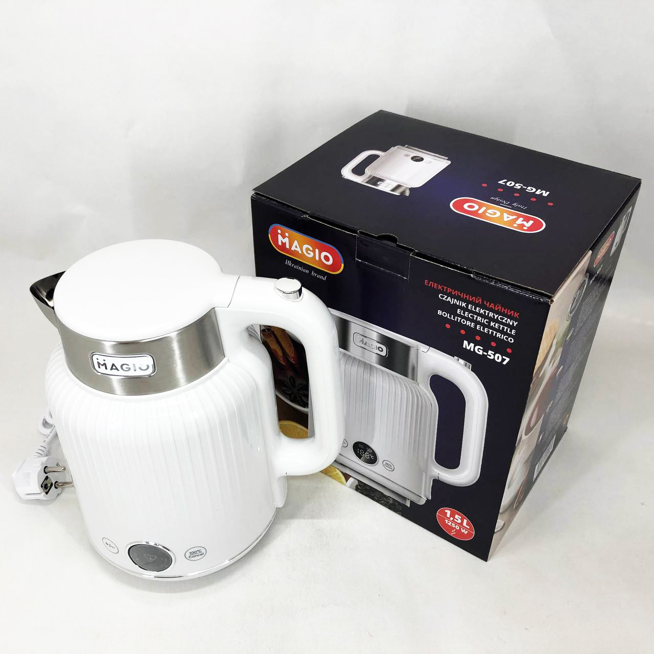Бесшумный чайник Magio MG-507 1250 Вт, Электрочайник с индикатором включения, ZW-162 Изысканный ...