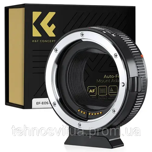 Автофокусний адаптер (переходник) K&F Concept для объективов Canon EF ...