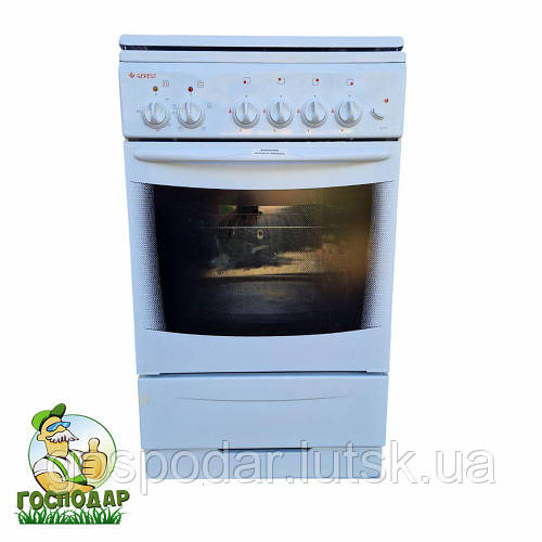 Газовоелектрична плита Gefest 3102 з електродуховкою, комбінована газова плита 50см біла з ...