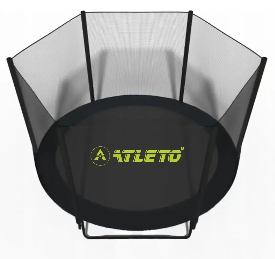 Батут Atleto Black 252 см с наружной сеткой с стремянкой + в ПОДАРОК мячик и перчатки для ...