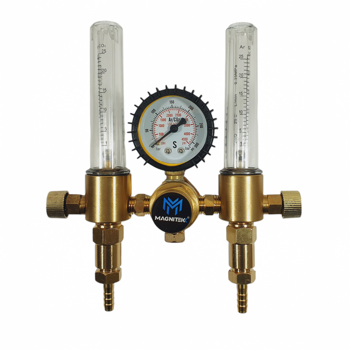Редуктор латунний универсальний СО2/Ar MG-182R з 2 ротаметрами (ID ...
