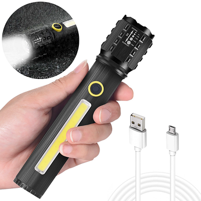 Світлодіодний ліхтар ручний "BL-C72-P50 COB" Чорний, USB ліхтарик акумуляторний (фонарик ...