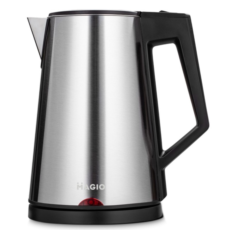 Електрочайник металевий для дому 1.7 л, дисковий із неіржавкої сталі Magio MG-988 1800 Вт (Сірий ...