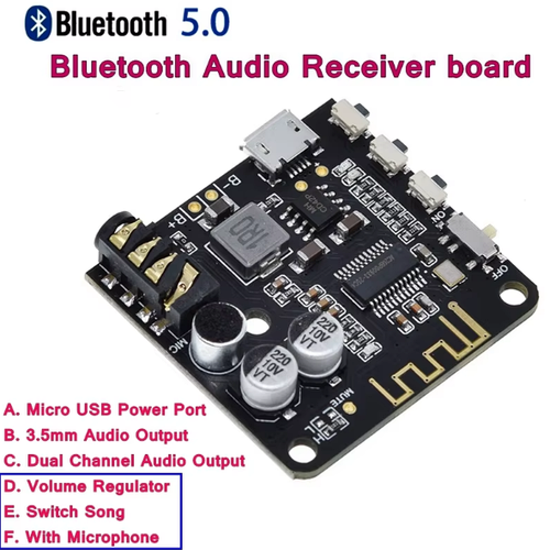 Аудіо модуль приймач BT5.0-Audio PRO Bluetooth 5.0 з мікрофоном. (ID ...