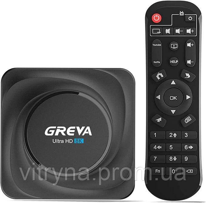 Смарт-телевізійна приставка GREVA Android TV Box 11.0, Android Box 8GB RAM 64GB ROM Dual Band ...