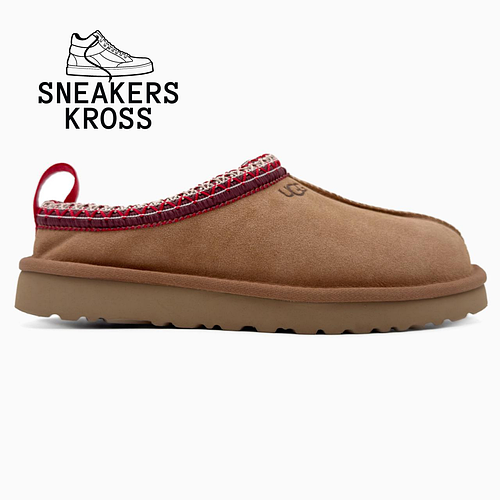 Жіночі капці UGG Tasman Chestnut Red, Стильні UGG Tazz Slipper бежеві ...