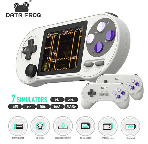 DATA FROG SF2000 Портативна портативна ігрова консоль 3 дюйми IPS Ретро ігрові консолі Вбудовані ...