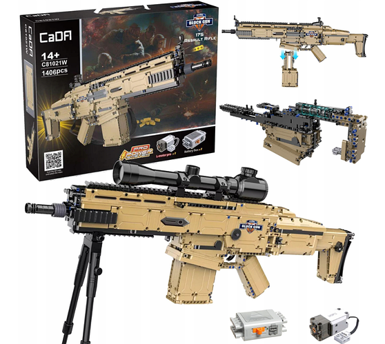 Винтовка штурмовая Scar Assault Rifle 17S Gun Weapon 1406 деталей (ID ...