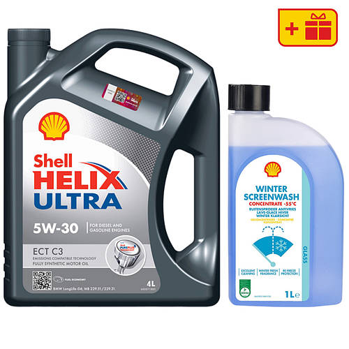 Shell Helix Ultra ECT C3 5W-30, 4 л + Shell Winter Screenwash 1 л (ID ...