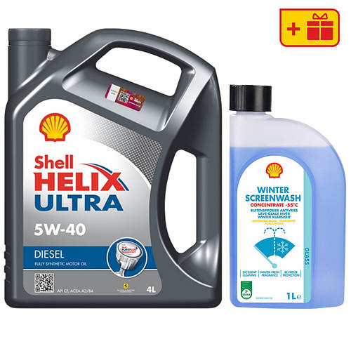 Shell Helix Ultra Diesel 5W-40, 4 л + Shell Winter Screenwash 1 л (ID ...