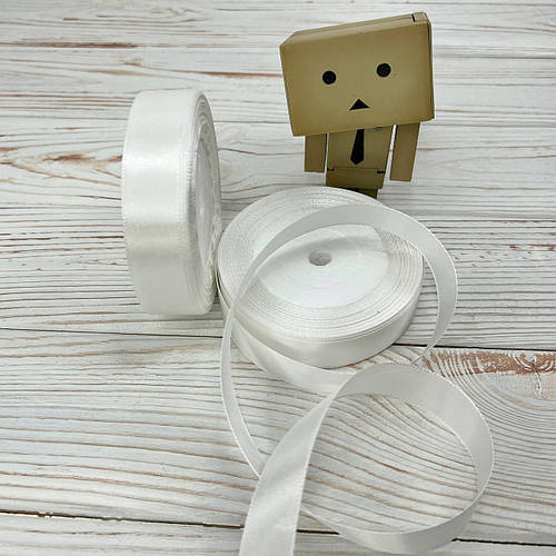 *10 рул* / Стрічка атласна / 2 см / Теплий Білий / 25 ярдів (22,86 м ...