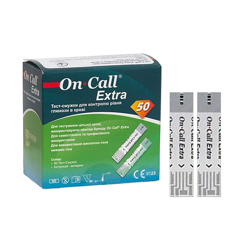 Тест-полоски On Call Extra 50 шт. (Он Колл Экстра)/100 штук, цена: 655. ...