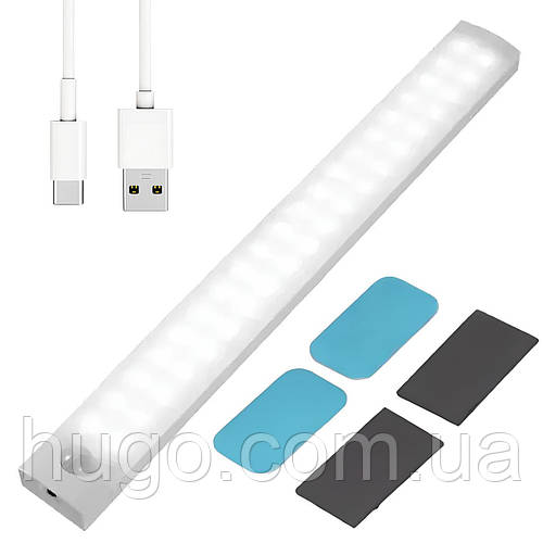 LED светильник с датчиком движения (30см), от USB, Cabinet light ...