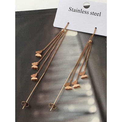 Сережки протяжки з позолотою та метеликами Аніта (ID#1647732833), ціна ...