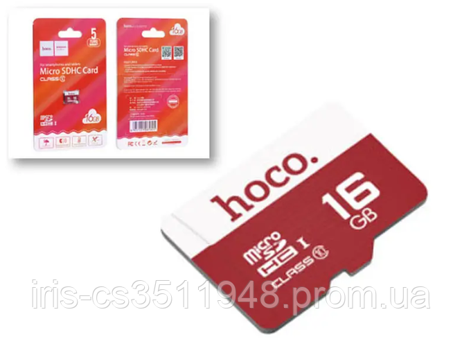 Картка пам'яті Micro sd tf card hoco 16 gb Карти пам'яті для телефонів, планшета, GPS, цифрової ...