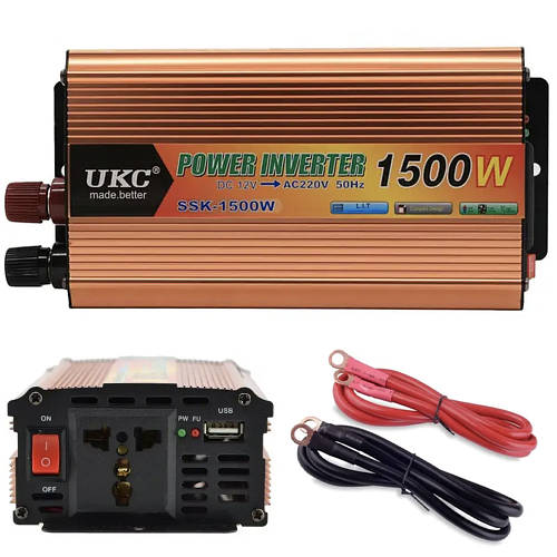 Преобразователь напряжения 12-220V, 1500W, SSK UKC - EH / Инвертор автомобильный / Автоинвертор ...