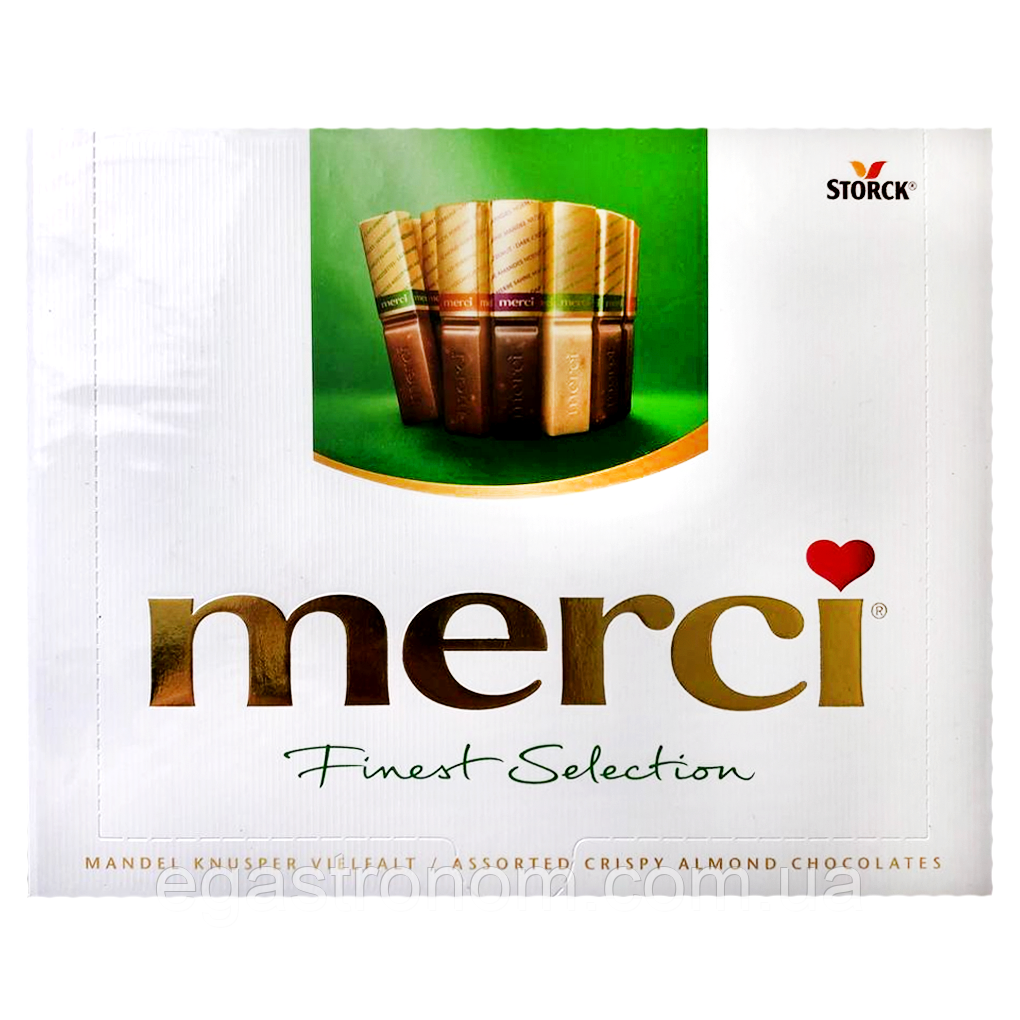 Цукерки горіхове асорті Мерсі Merci 250g 10шт/ящ (Код: 00-00016905), ціна - інтернет-магазин ...