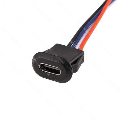 Гнездо USB Type-C на корпус, чёрное с красной крышкой, цена: 60.99 ...