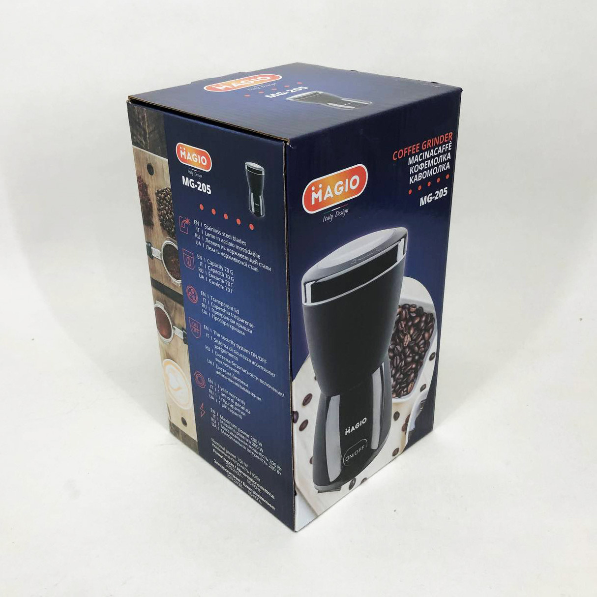 Кавомолка MAGIO MG-205 200 Вт, Кавомолка побутова електрична, Портативна кавомолка, Подрібнювач ...