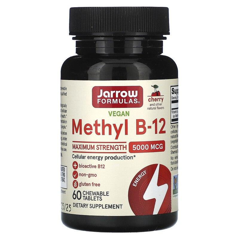 Витамин В12, Methyl B-12, Jarrow Formulas, 5000 мкг, 60 леденцов (ID ...