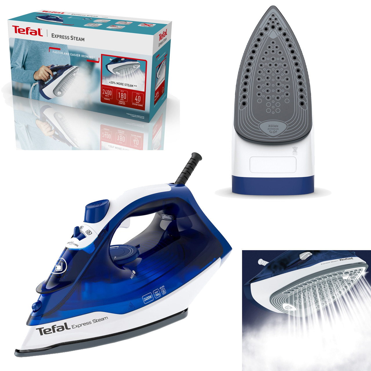 Утюг Tefal Express Steam FV2838E0 (керамическая подошва, 2400 Вт, 270 ...