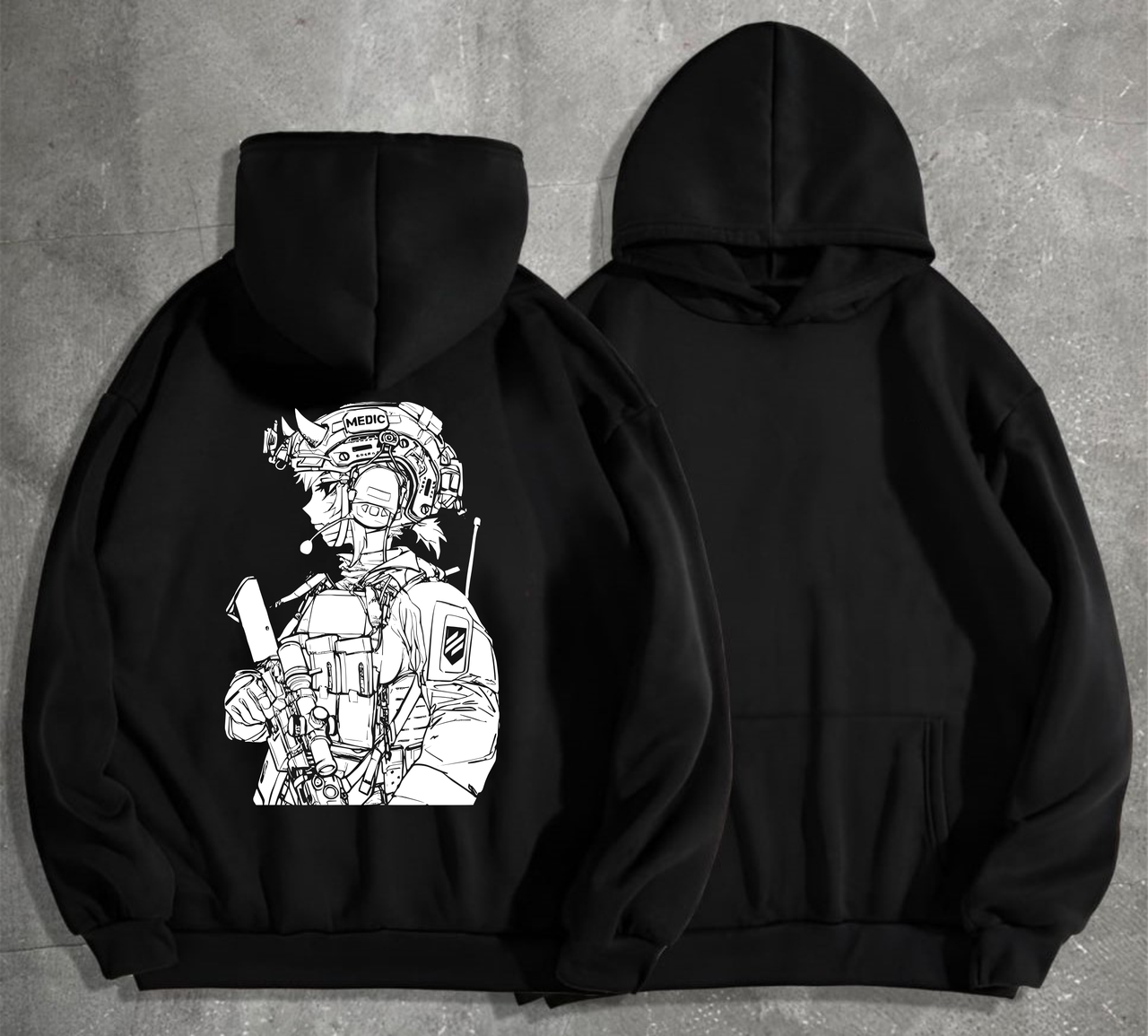 Чоловіче тепле худі з принтом Військовий медик / Military medicine ...