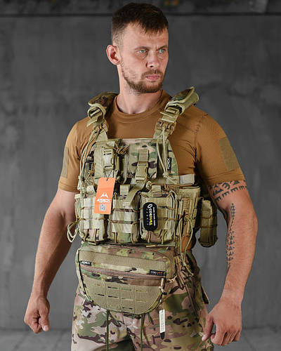 Плитоноска Attack multicam cordura 1000 в сборе, военный разгрузочный жилет 4 быстрых сброса ...