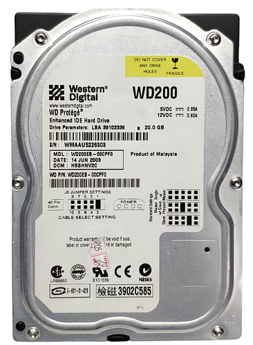 Жорсткий диск HDD 20GB 5400rpm 2MB IDE 3.5 WD Protege WD200EB (ID ...