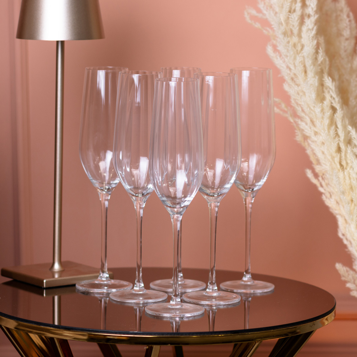 Келих для шампанського фужери 350 мл келихи для шампанського на високій ніжці 6 шт Id