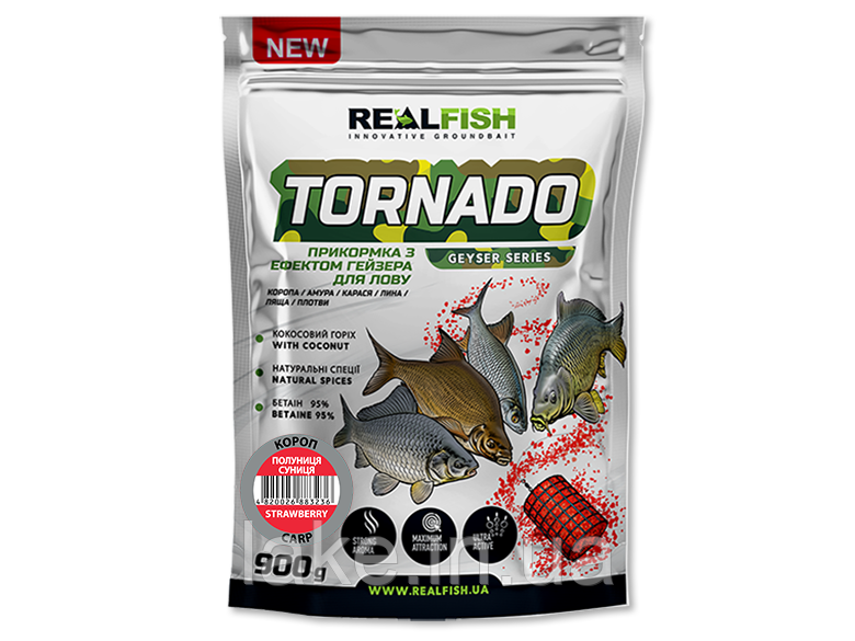 Підкормка Real Fish 900 г Торнадо Короп (Полуниця - Суниця): продаж ...